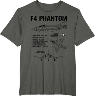 The Salty Veteran F-4 Phantom Fighter Jet Specs Milit&auml;rflugzeug F4 Phantom T-Shirt