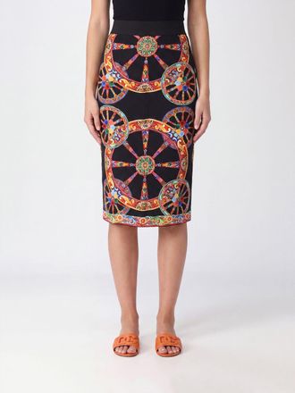 Dolce & Gabbana Jupe crayon midi en soie &agrave; imprim&eacute; Carretto Siciliano