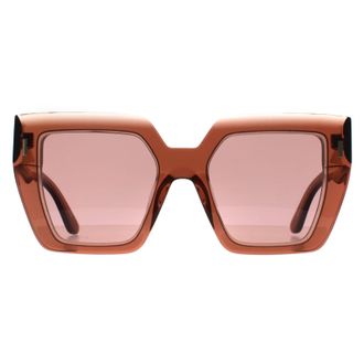 Calvin Klein Square Womens Transparent Dunkelbraun Burgund CK23502S