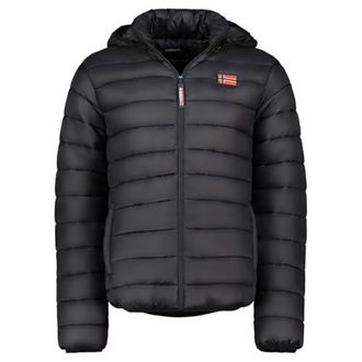 Geographical Norway Amigoclerc Men Hood Noir L - Doudoune Chaude Matelassee Homme Automne Hiver - Veste Manteau Chaud - Blouson Coupe Vent Manches Longues Rembourrage - H