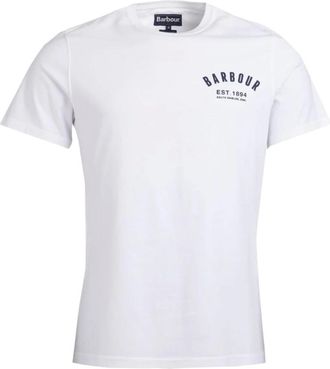 Barbour Homme, Tops, Blanc, Taille: 2XL Preppy Tee Blanc T-shirt en Jersey de Coton