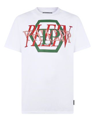 Philipp Plein Round Neck T-Shirt Logo Hexagon