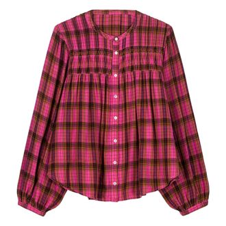 Louise Misha Blouse Jally Alpenglow Carreaux Double Gaze de Coton Bio - Collection Femme Louise Misha