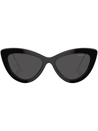 Miu Miu Eyewear lunettes de soleil bicolores &agrave; monture papillon - Noir