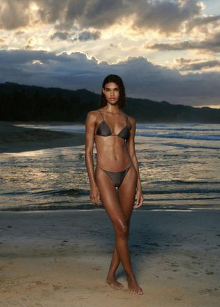 Mango Top bikini &agrave; clous gris - Femme - XS - MANGO