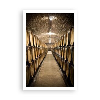 Arttor Poster ohne Rahmen F&auml;sser Wein Weinberg Deko 61x91cm Wandposter Art Prints Wandbilder Dekoration Wohnzimmer Schlafzimmer K&uuml;che Wanddeko Bild Wand Kuns