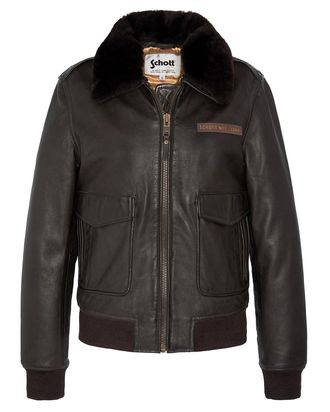 Schott NYC Damen lcwlisax Lederjacke, Dunkelbraun, 36