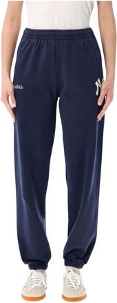 Sporty & Rich Femme, Pantalons, Bleu, Taille: 36 FR Heritage Yankees Serif Sweatpant