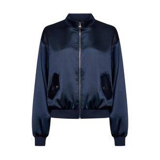 Silvian Heach Gl&auml;nzende Bomberjacke mit Rei&szlig;verschluss - - Jackets - Damen - Blau - XS