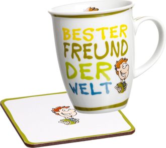 Ritzenhoff & Breker Beste Becher Kaffeebecher, Tasse, Motiv: Bester Freund, Grün, 24791