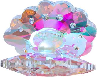 NUOBESTY Kristall Muschel Figurine mit Perle Glaskunst Deko f&uuml;r Tisch und Aquarium Klare Unterwasserwelt Statue Elegantes Meeresornament f&uuml;r B&uuml;ro und Eingangsb