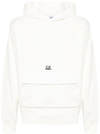 C.P. Company Hoodie mit Logo-Stickerei - Weiß