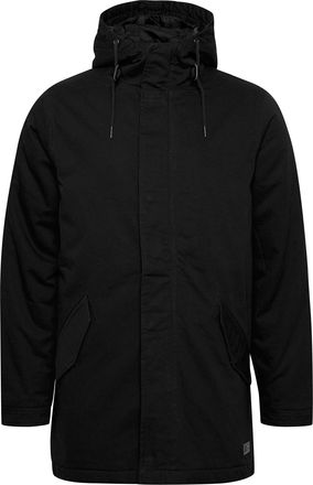 11 Project Akie Herren Winterparka Parka Winterjacke mit hochabschlie&szlig;endem Kragen aus 100% Baumwolle, Gr&ouml;&szlig;e:L, Farbe:Black (194007)