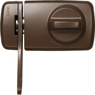 ABUS T&uuml;r-Zusatzschloss 7030B ek braun, mit Sperrb&uuml;gel u. innen mit Drehknauf