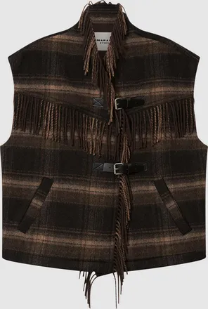 Isabel Marant Gilet Ginesa Black Khaki