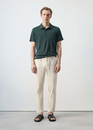 Mango Polo maille fine vert fonc&eacute; - Homme - XXL - MANGO MAN