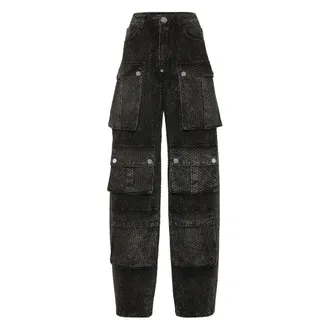 Philipp Plein Denim Cargo Hosen Srtass - - Jeans - Damen - Schwarzk - W27