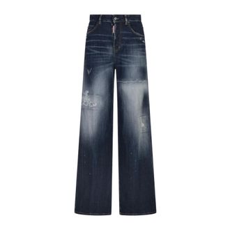 Dsquared2 Femme, Jeans, Bleu, Taille: 38 FR Pantalon Bleu en Coton et &Eacute;lasthanne