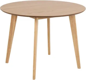 Hellin Hellin - Table &agrave; manger ronde 105 cm d&eacute;cor ch&ecirc;ne - selda