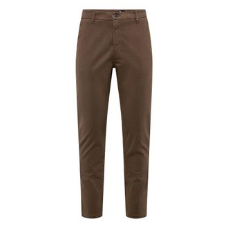 Bomboogie Homme, Pantalons, Brun, Taille: W33 Pantalon chino slim en satin stretch avec micro-imprim&eacute;