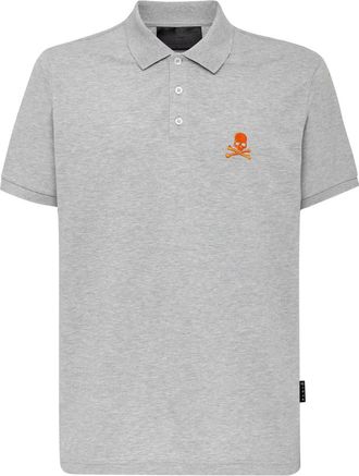 Philipp Plein Homme, Tops, Gris, Taille: 2XL Polo Slim Fit MC Skull