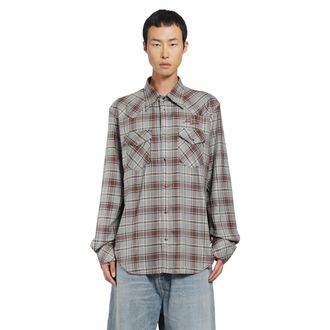 Acne Studios Flannel Check Button-Up Shirt