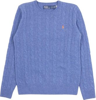 Polo Ralph Lauren Femme, Pulls, Bleu, Taille: 44 FR Pull Ras du Cou en Maille C&acirc;bl&eacute;e
