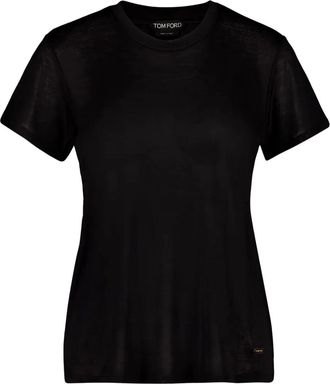 Tom Ford t-shirt en soie &agrave; design c&ocirc;tel&eacute; - Noir