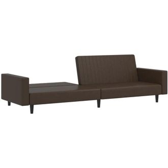 vidaXL Schlafsofa 2-Sitzer Braun Kunstleder vidaXL