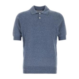 Brunello Cucinelli Homme, Pulls, Bleu, Taille: L Msl806105 Polo