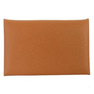 Herm&egrave;s Porte-cartes Calvi en cuir Epsom Pre-owned - Femme - Pre-owned - Brun - Taille: ONE Size