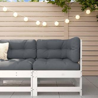 vidaXL Canap&eacute; dangle de jardin blanc bois de pin massif