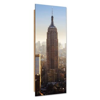 Feeby Wandbild Empire State Building Modern Deko Kunst Bilder Beige 40x100 cm