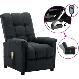 vidaXL Fauteuil de fauteuil rembourr&eacute; inclinable en tissu disponible en diff&eacute;rentes couleurs Couleur : anthracite
