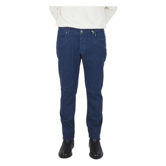 Jeckerson Karierte Winter Baumwollhose mit Stretch - - Trousers - Herren - Blau - W31