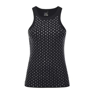 Pinko Geripptes Schwarzes Tanktop - - Tops - Damen - Schwarzk - L