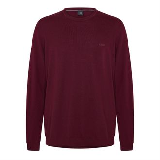 HUGO BOSS Sweatshirt f&uuml;r Herren, Rundhalsausschnitt, Regul&auml;r, Lang&auml;rmlig (Dunkelrot)