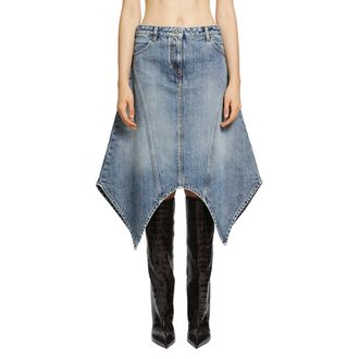 The Attico Denim Midi Skirt