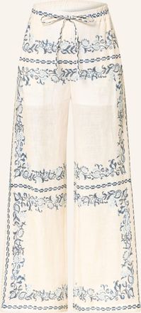 Claudie Pierlot Claudie Pierlot Marlenehose Aus Leinen Mit Spitze beige