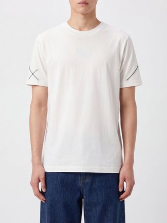 Thom Krom T-shirt long en coton &agrave; col rond avec logo contrastant