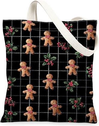 Generic Sacs fourre-tout en toile de pain d&eacute;pices, sacs d&eacute;picerie r&eacute;utilisables, l&eacute;gers et lavables &agrave; bandouli&egrave;re pour le shopping, la plage, le pique-nique, 