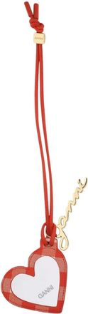 Ganni Miroir Coeur Bou - Femme - Accessoires - Rouge - Taille: ONE Size