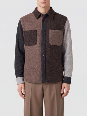 Les Deux Surchemise en laine &agrave; motif patchwork abstrait