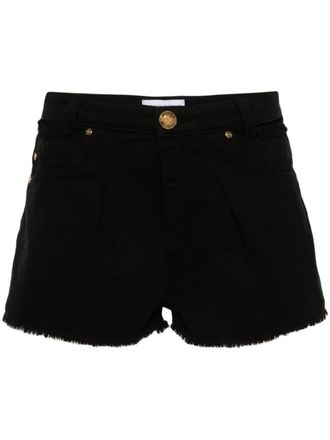 Pinko short en jean &agrave; effet us&eacute; - Noir