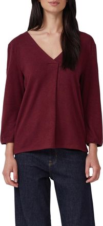 s.Oliver Meliertes Shirt mit V-Ausschnitt und elastischen &Auml;rmelb&uuml;ndchen