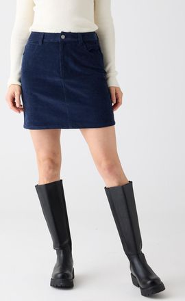 Knowledge Cotton Apparel Damen vegan Rock Corduroy Night Sky Navy