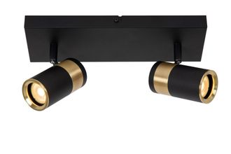 Lucide Gorik Deckenleuchte, 2 x GU10, Schwarz