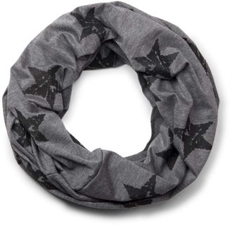 styleBREAKER Loop Schlauchschal mit Sterne Print im Vintage Look, weich und warm, Unisex 01018079, Farbe:Dunkelgrau
