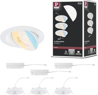 Paulmann 92254 EBL Set Aumus schwenkbar 3-Stepdim LED 3x750lm 2700-6500K 5W 230V Weiss matt