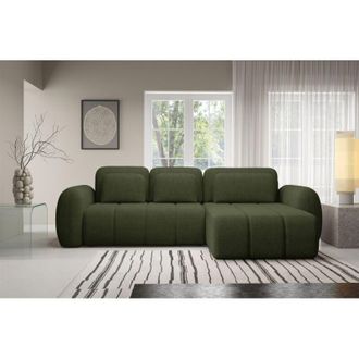 Fun M&ouml;bel Ecksofa Schlafsofa Sofa caria in Stoff Quelle Gr&uuml;n Ottomane Rechts